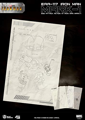 Beast Kingdom Iron Man Mark 1 EAA-117 Egg Attack Action Figure, Multicolor