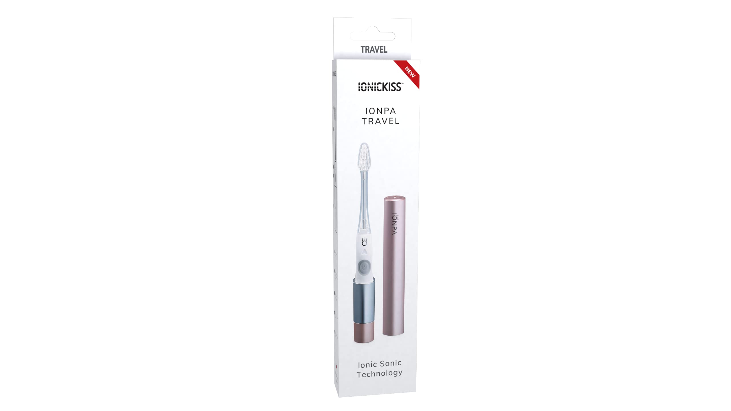 IONIC KISS IONPA DM Pink Compact Ionic Power Electric Toothbrush with Travel Cap, Brushing Timer, 2 Modes, 2 Soft Extended Filament Brush Heads Made in Japan, KISS You Outdoor DM-011PG