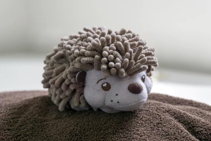 SoapSox Kids Exfoliating Bath Scrub (Hendrix The Hedgehog) - Soft Animal Toy Wash Cloth Sponge with Soap Pocket Insert - Fun Loofah Characters for Babies, Kids and Children