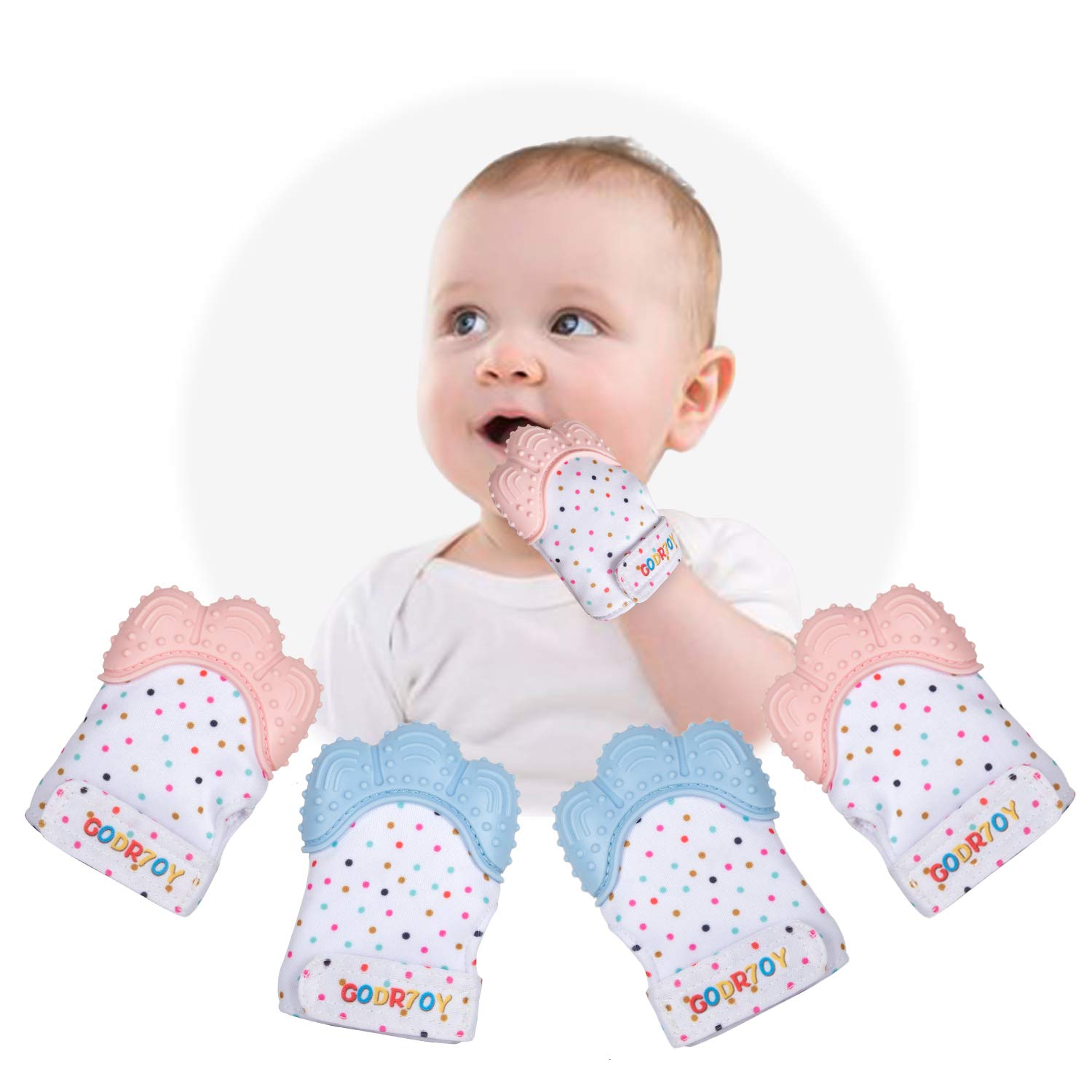 Baby Teething Mittens, Soothing Pain, for 0-6 Months Baby