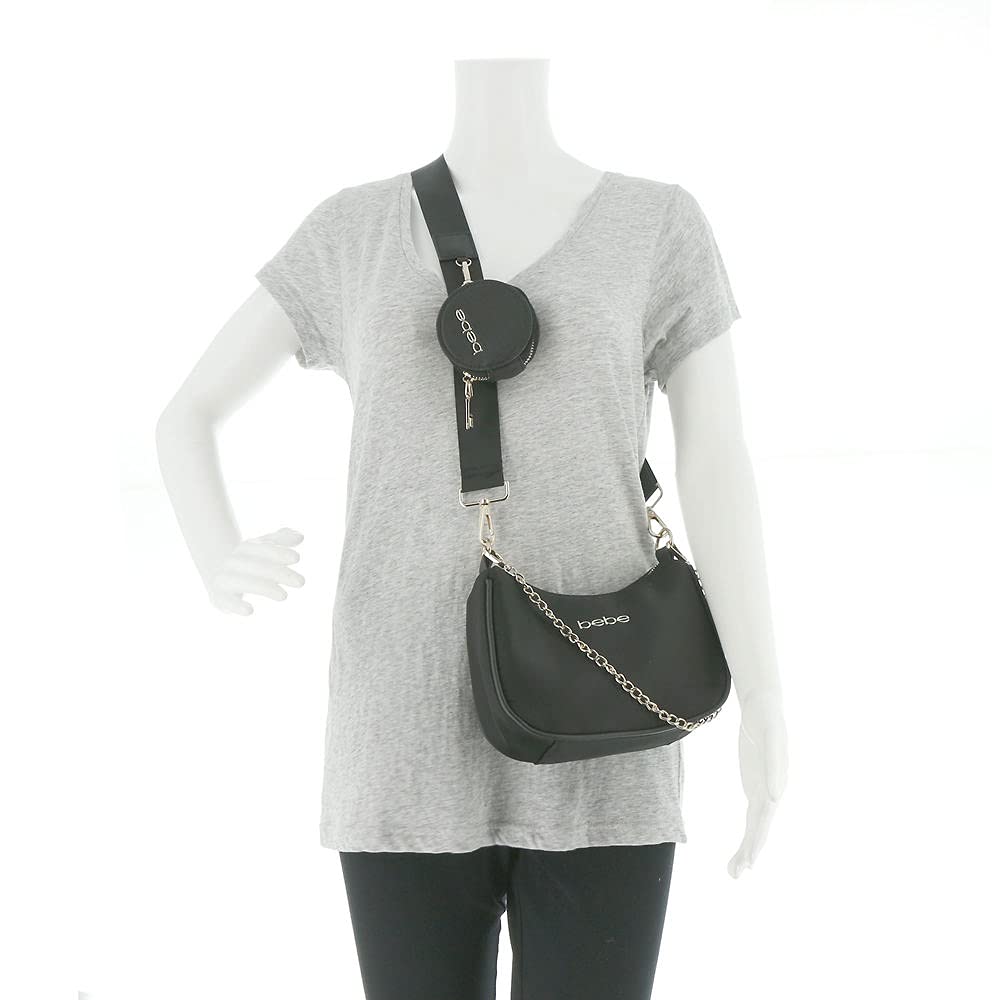 bebe Mara Nylon Crossbody Bag w/Coin Purse Black