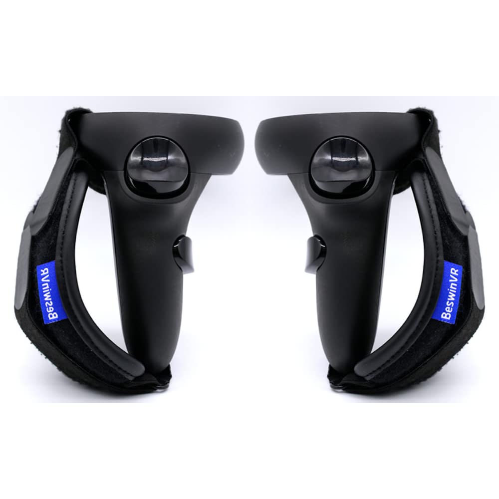 BeswinVR G2- Controller Grips and Knuckle Strap for Oculus Quest, Rift S (Black, 1 Pair)