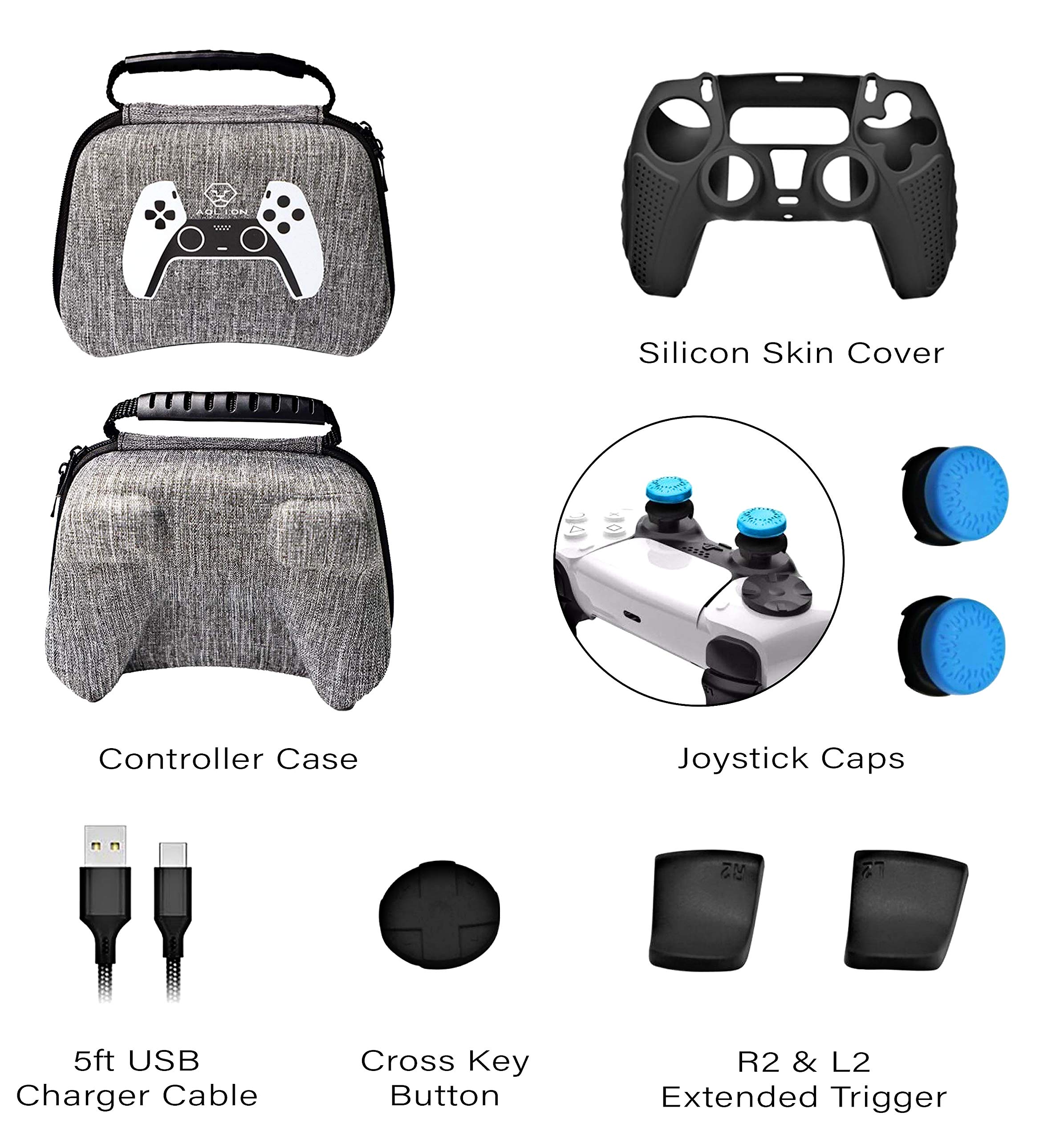 BLUEDLUXO Ps5 accessory, Ps5 controller case, Ps5 carrying case, Ps5 controller grip, Ps5 controller skin, Ps5 bag travel carry case, Ps5 controller mod, Ps5 controller thumb grip, Dualsense shell