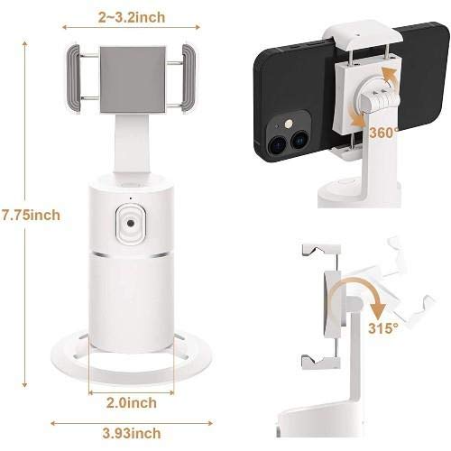 BoxWave Stand and Mount Compatible with Yezz Liv 2 (Stand and Mount by BoxWave) - PivotTrack360 Selfie Stand, Facial Tracking Pivot Stand Mount for Yezz Liv 2 - Winter White
