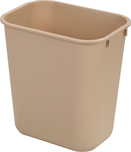 CFS 34292806 Plastic Deskside Wastebasket, 28 Quart, Beige