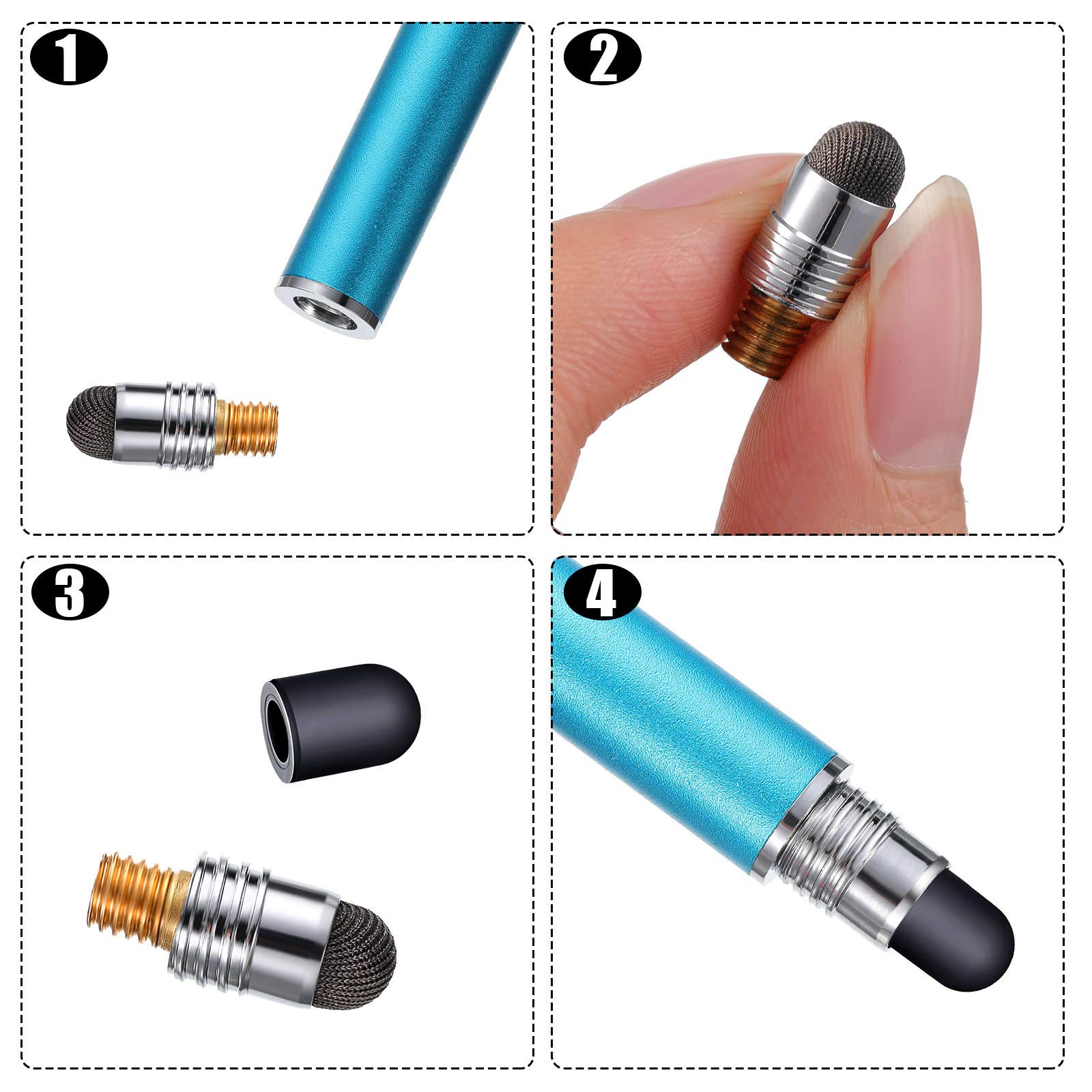 Zonon 30 Pieces Replacement Stylus Tips Conductive touch screen Pens Tips Capacitive Silicone Rubber, No Touch Door Opener Tools (0.19 Inch)