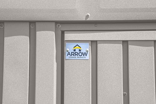 Arrow Shed Elite 6' x 4' Outdoor Lockable Steel Storage Shed Building with Pent Roof, Cool Grey