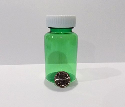 Preferred Vials-Plastic Medical Screw-Top Packer Bottles Wide Mouth Jars Clear Green 5 Ounce 40 Dram Size Package of 25 Units