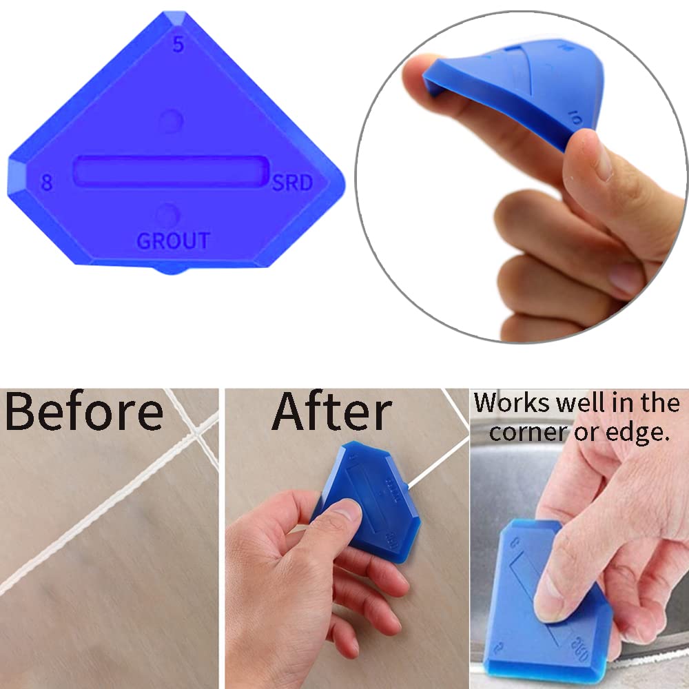 Yoki Peony Professional Silicone Caulking Tool Kit, Reusable Silicone Profiling Kit with Sealant Finishing Tools and Caulk Removal Tools - Caulk Scraper Tool