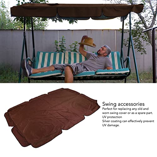 Swing Canopy Replacement, 4 Reinforced Straps Outdoor Swing Canopy Cover 420D Oxford Windproof Fabric for Backyard Coffee