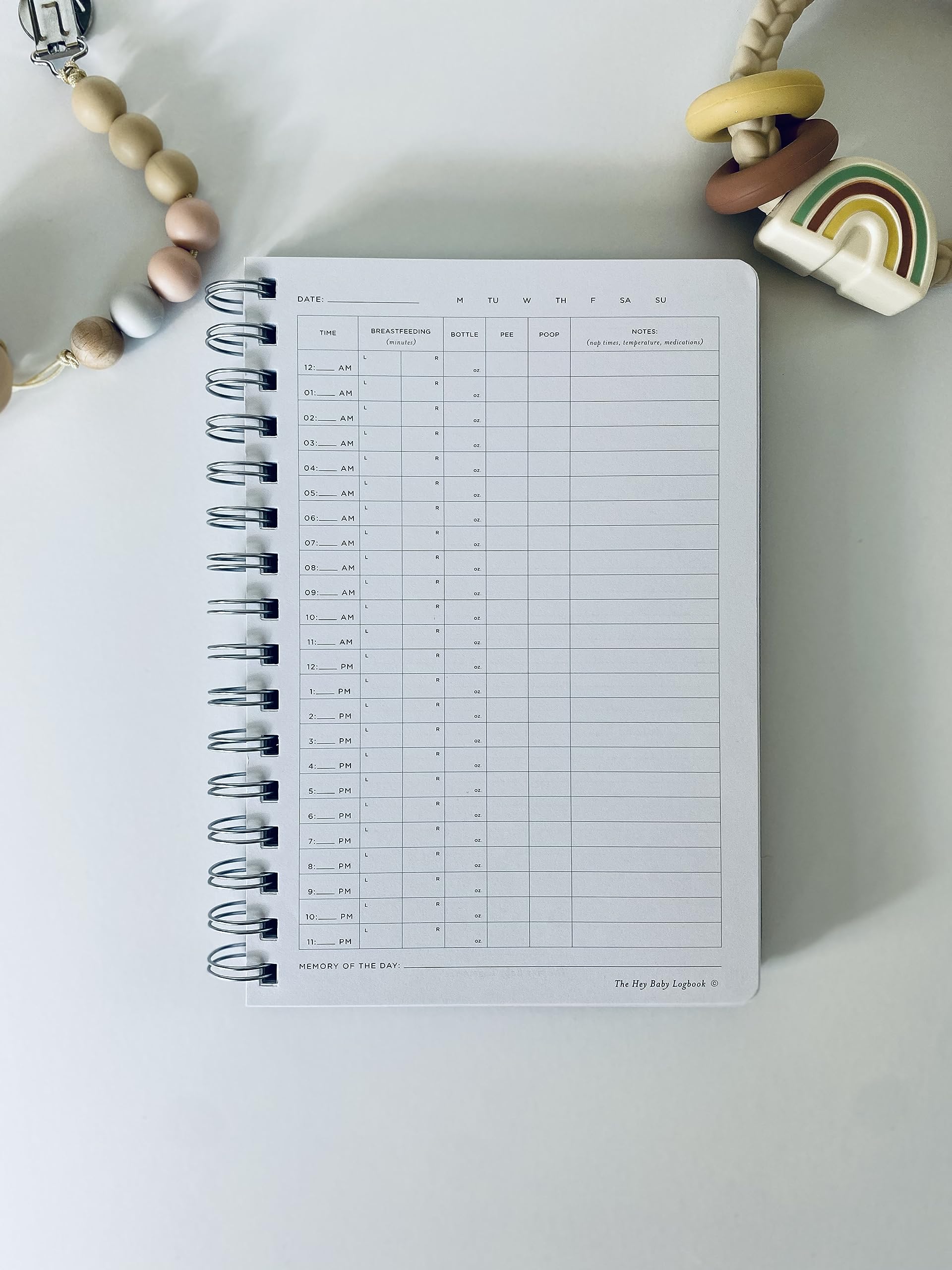 Baby's Daily Logbook, Breastfeeding Journal, Track your Infant’s Feedings, Sleep, and Diaper changes. Plus Bonus Sections including: Growth Charts, Illness Charts, Milestones, Teeth Chart, Doctor appointment notes, and Storage Pocket.