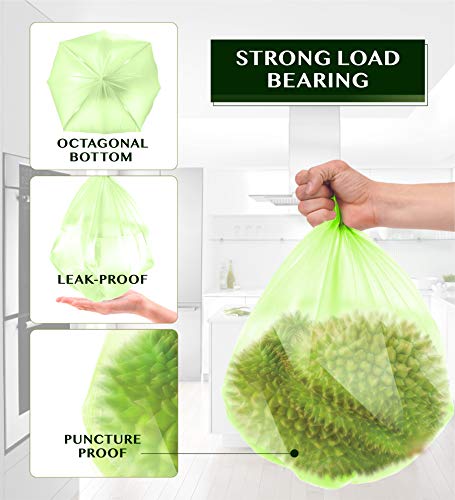 Compostable Trash Bags - FORID 8 Gallon Garbage Bags 150 Count Trash Can Liners 30 Liter Unscented Medium Wastebasket Bags for Kitchen Bathroom Home Office Garbage Can (5Rolls/Green) - Durable & Thick Trash Bag