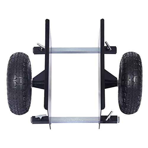 Adjustable Door Heavy Duty Panel Dolly with 10" Pneumatic Wheels, 600LBS Load Bearing for Drywall Sheet Heavy Appliance & Material Handling All Terrain Moving Cart, Black