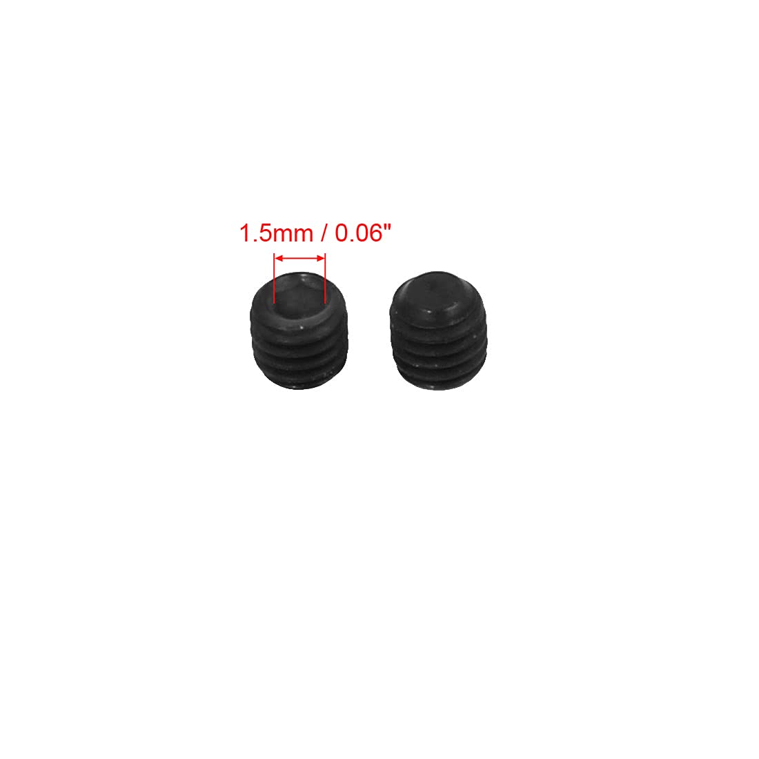 uxcell M3x3mm Metric Carbon Steel Hex Socket Set Flat Point Grub Screws Black for Towel Rack Door Knob 50pcs