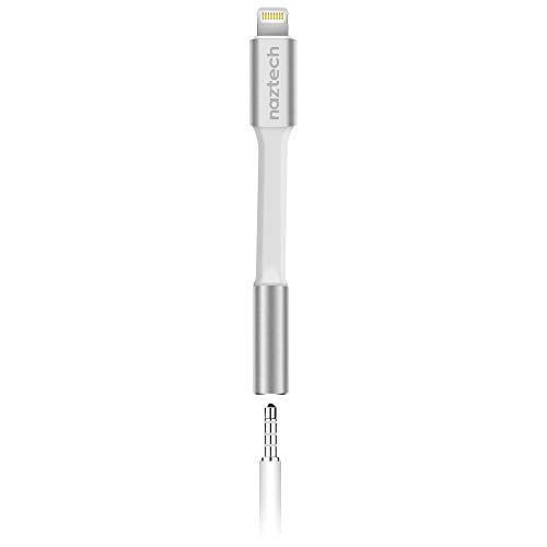 Naztech [MFi Certified] Lightning to 3.5mm Audio Adapter, for Plug & Play Convenience, Connect Your Headphone, Speakers, Car Stereo's to Your iPhone [White] 14647