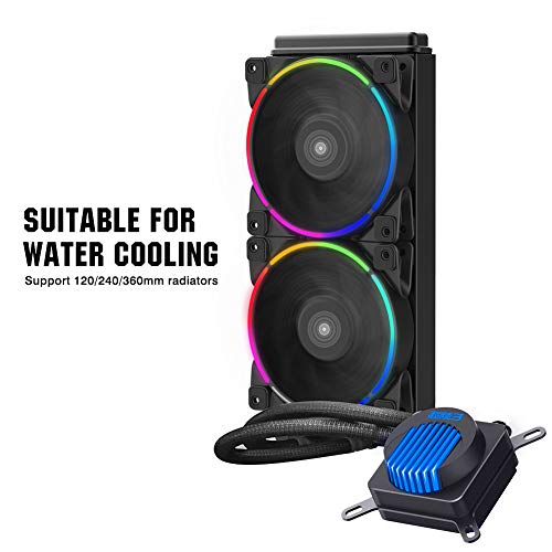 PCCOOLER 120mm Case Fan 5 Pack PC Computer Fans RGB PC Case Fans with Wireless Controller Dual Light Loop LED Computer Fan High Performance PWM Cooling Fan for PC Case