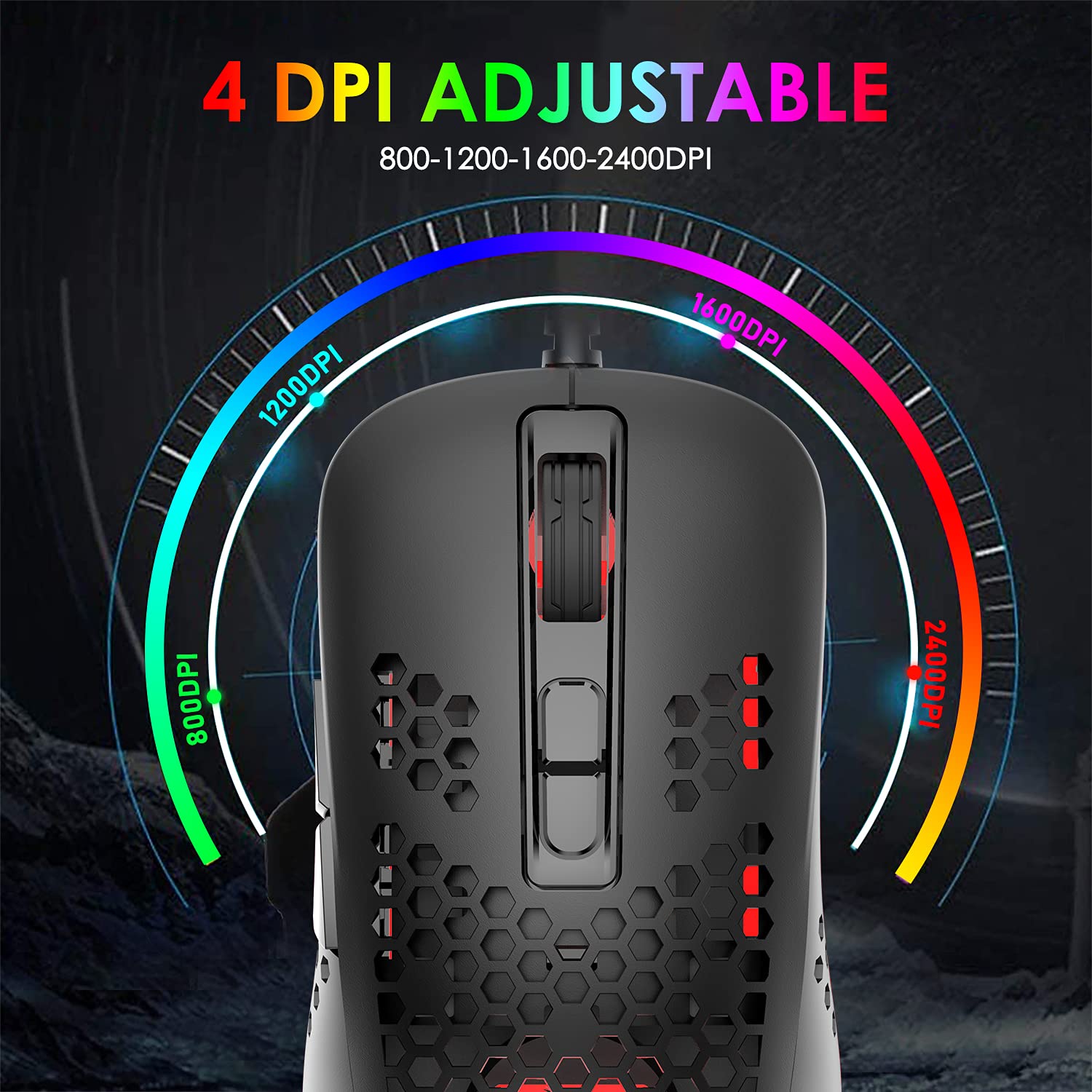 60% Wired Gaming Keyboard and Mouse Combo,RGB Backlit Ultra-Compact Mini 61 Keys Mechanical Feel Keyboard,RGB Backlit 2400 DPI Lightweight Gaming Mouse with Honeycomb Shell for PC/Mac (Black)