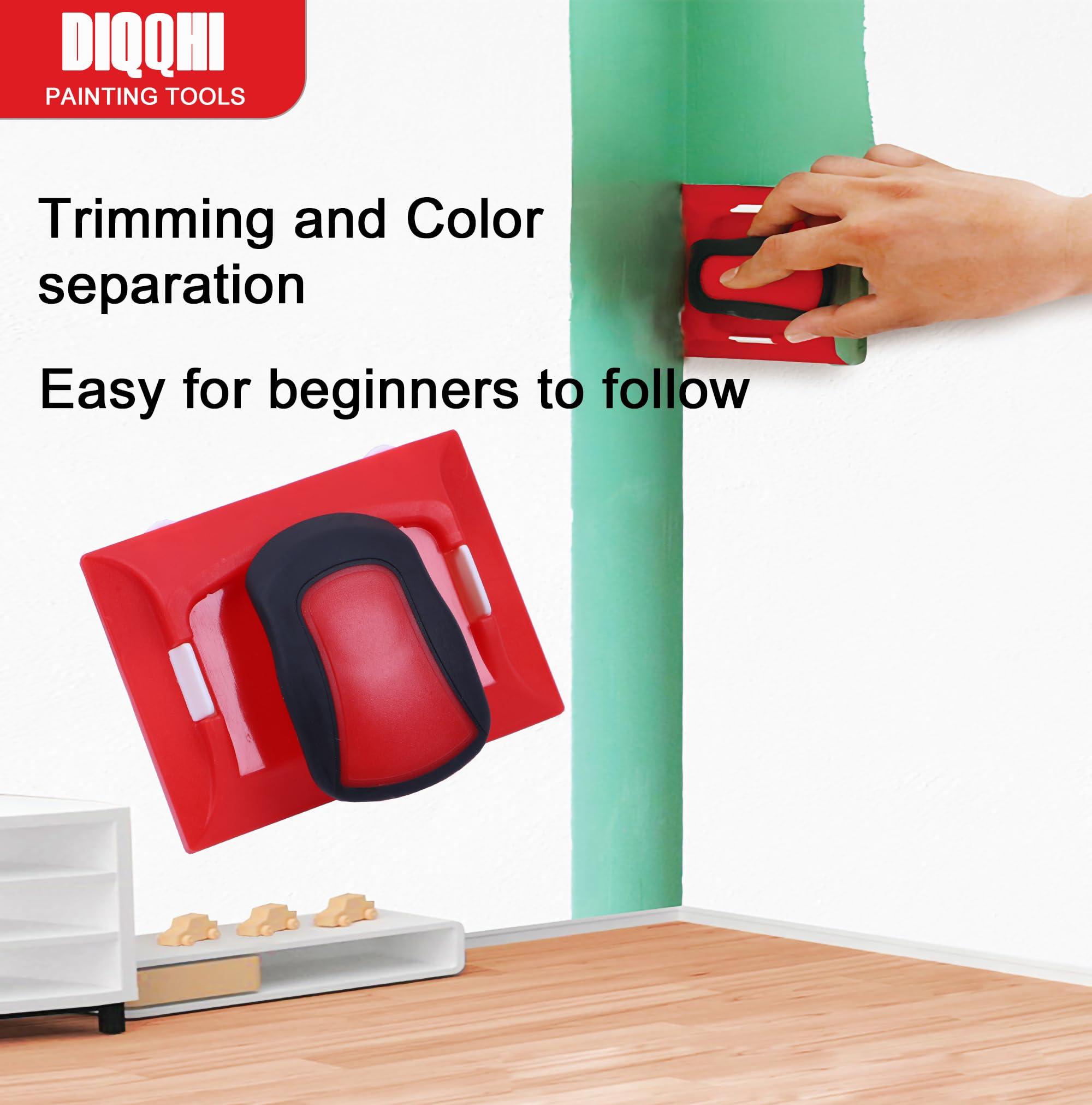 DIQQHI Paint Edger Trimmer with 2 Replacement Pads | Paint & Trim Tool for Walls, Ceilings, Corners, and Edges