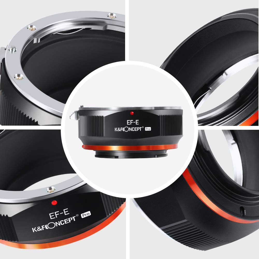 K&F Concept Lens Mount Adapter for Canon EF EF-S Lens to Sony Alpha E NEX Mount Mirrorless Cameras, Manual Focus Lens Adapter with Matting Varnish Design, Not Auto-Focus