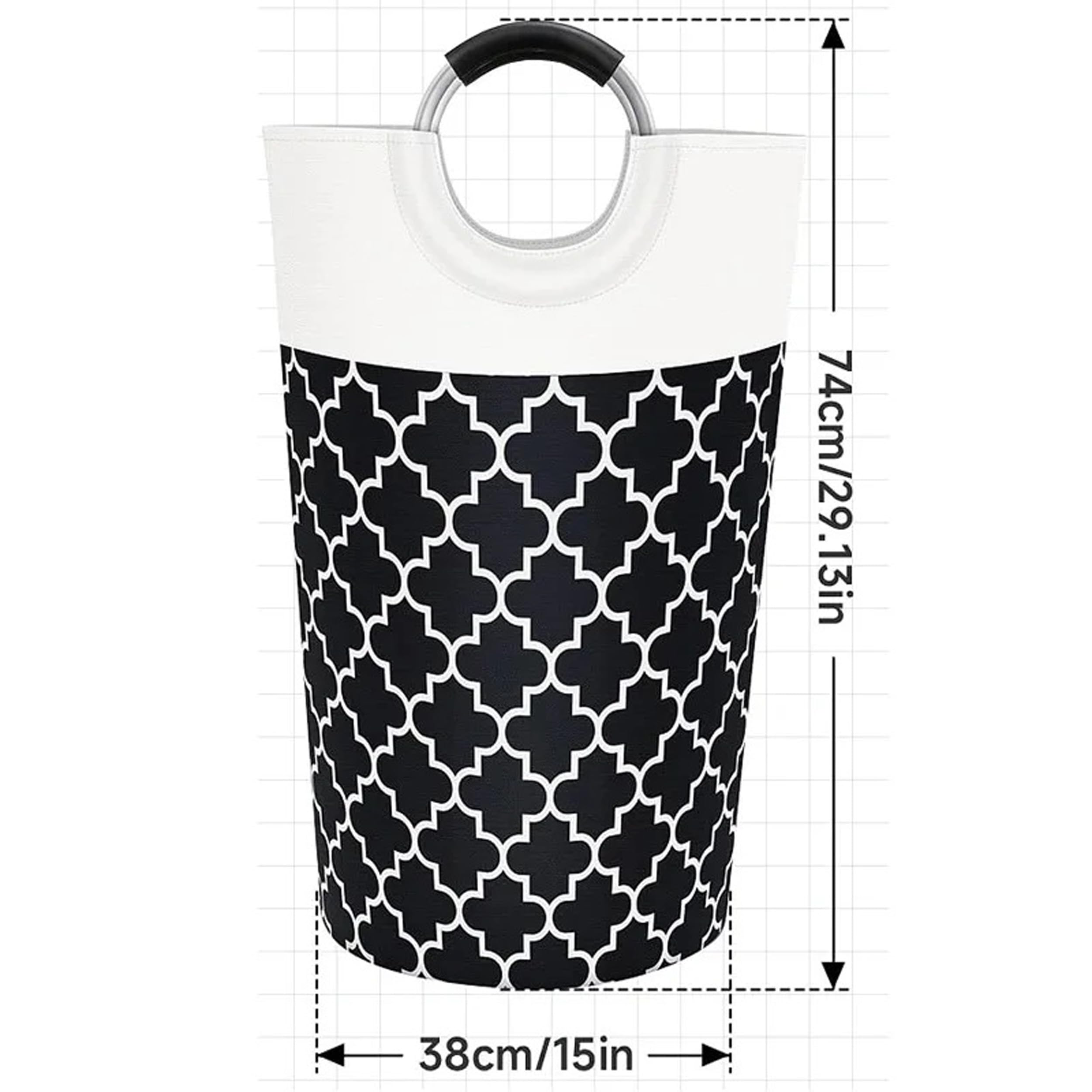 90L Large laundry bag with handles, dirty clothes foldable laundry basket, laundry hamper with lid, collapsible laundry baskets, dirty clothes basket, family storage baskets hamper bags (Black)