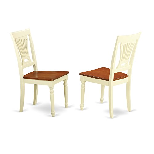 East West Furniture Dover 9 Piece Set Includes a Rectangle Dinner Table with Butterfly Leaf and 8 Dining Room Chairs, 42x78 Inch, Buttermilk & Cherry