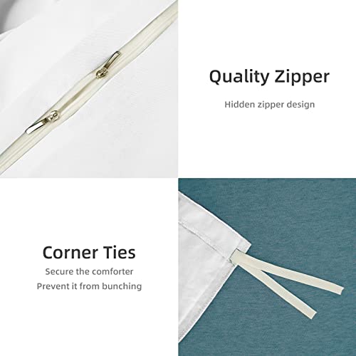 BBANGD Duvet Covers King Size - Ultra Soft and Breathable Bedding King Comforter Sets Washed Microfiber 3 Pieces with Zipper Closure Duvet Cover and 2 Pillow Shams (White)