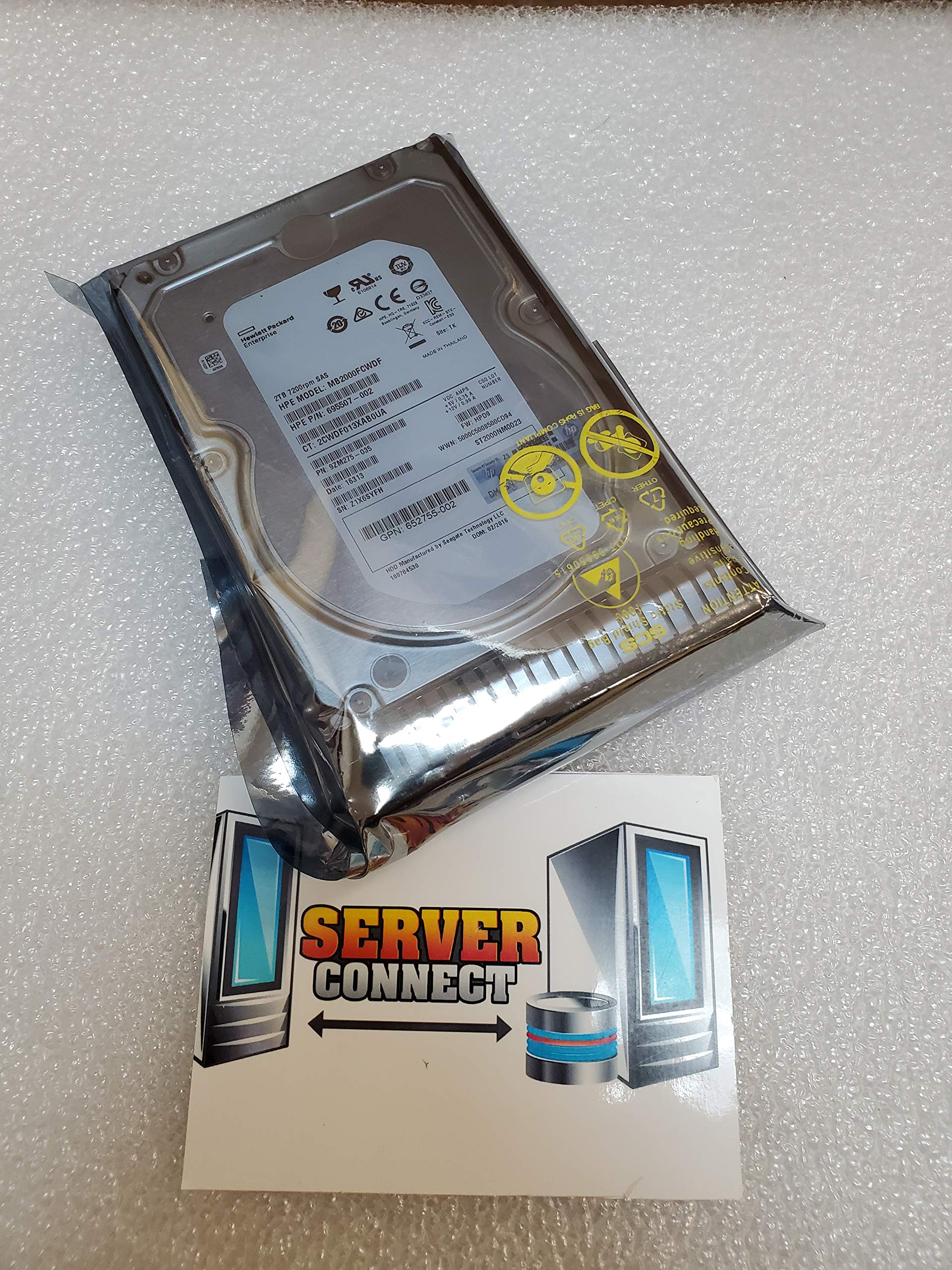 HEWLETT PACKARD MB2000FCWDF HPE 2TB 7.2K 6G LFF SAS Hard Drive