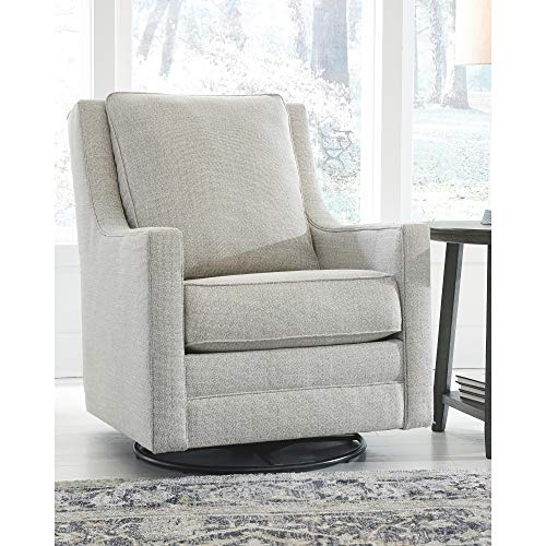 Signature Design by Ashley Kambria Contemporary Swivel Glider Nursery Accent Chair, Gray