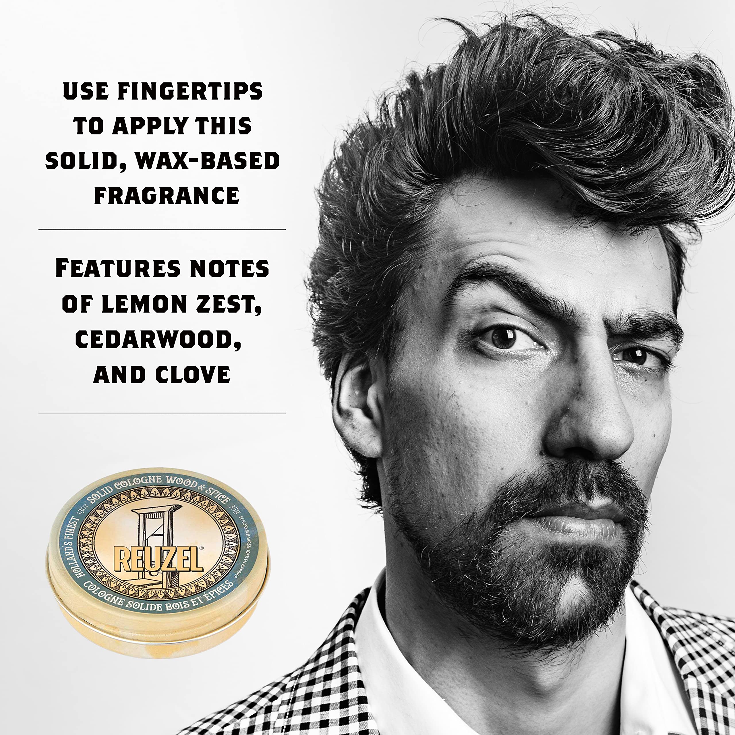Reuzel Wood and Spice Solid Cologne Balm, Solid Cologne, 1.3 oz