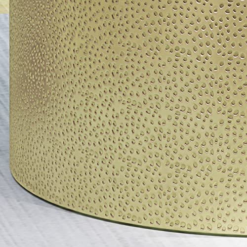 Christopher Knight Home Rache Modern Round Coffee Table with Hammered Iron, Gold, 26. 00β L x 26. 00β W x 17. 00β H