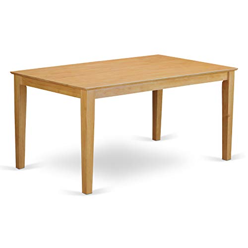 East West Furniture Capri 6 Piece Set Contains a Rectangle Dining Room Table and 4 Kitchen Chairs with a Bench, 36x60 Inch, Oak