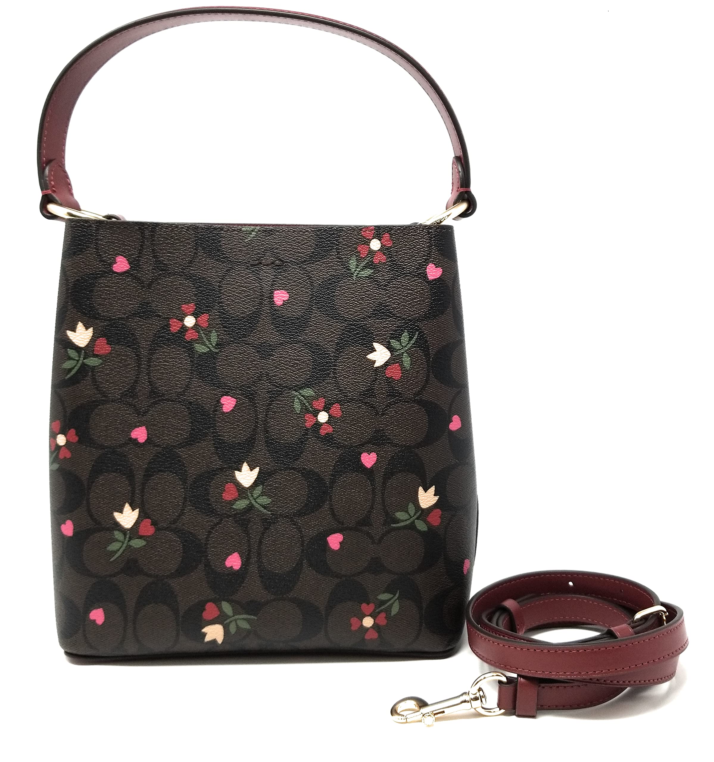 Coach Women's Small Town Bucket Bag (Signature Canvas - Heart Petal Print - Brown Multi)