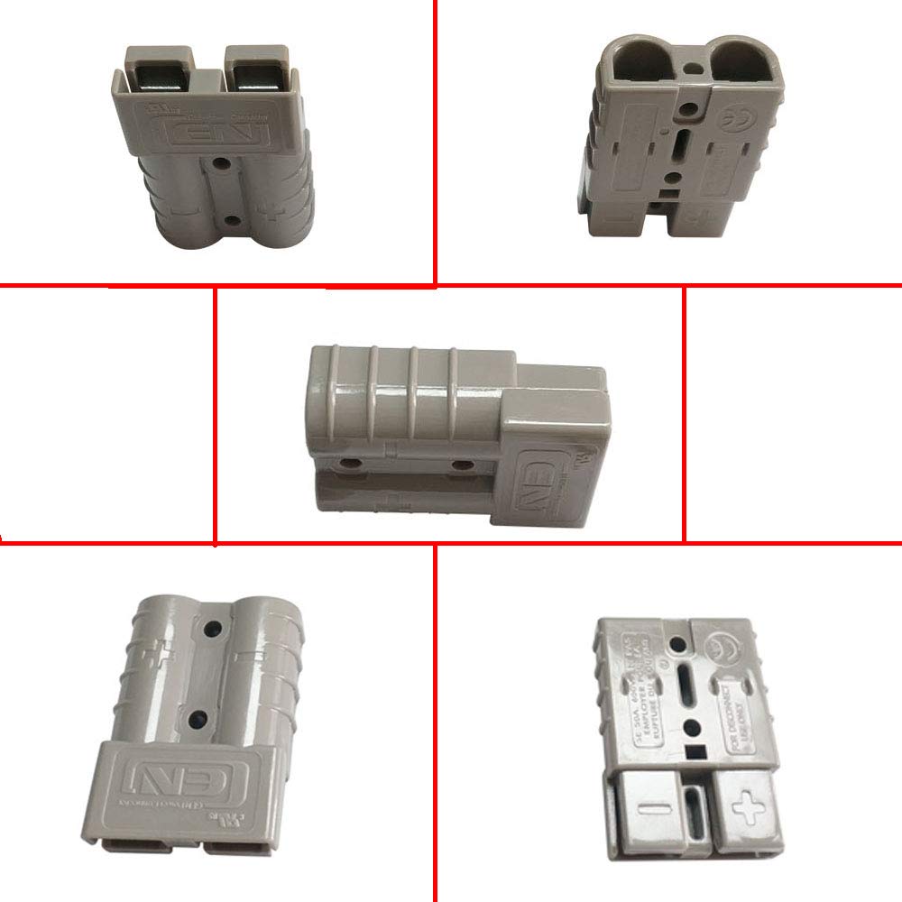 Sunshine 50 Amp Grey Din Connector Battery Charger with 8AWG Silver Plated Copper Terminals