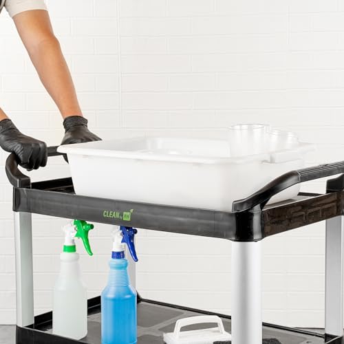 Restaurantware TUB ONLY: RW Clean 20 x 15 x 5 Inch Kitchen Bus Tub 1 Durable Bus Utility Box - Easy-Grip Handles Freezable White Plastic Bus Box For Restaurants Or Catering Services
