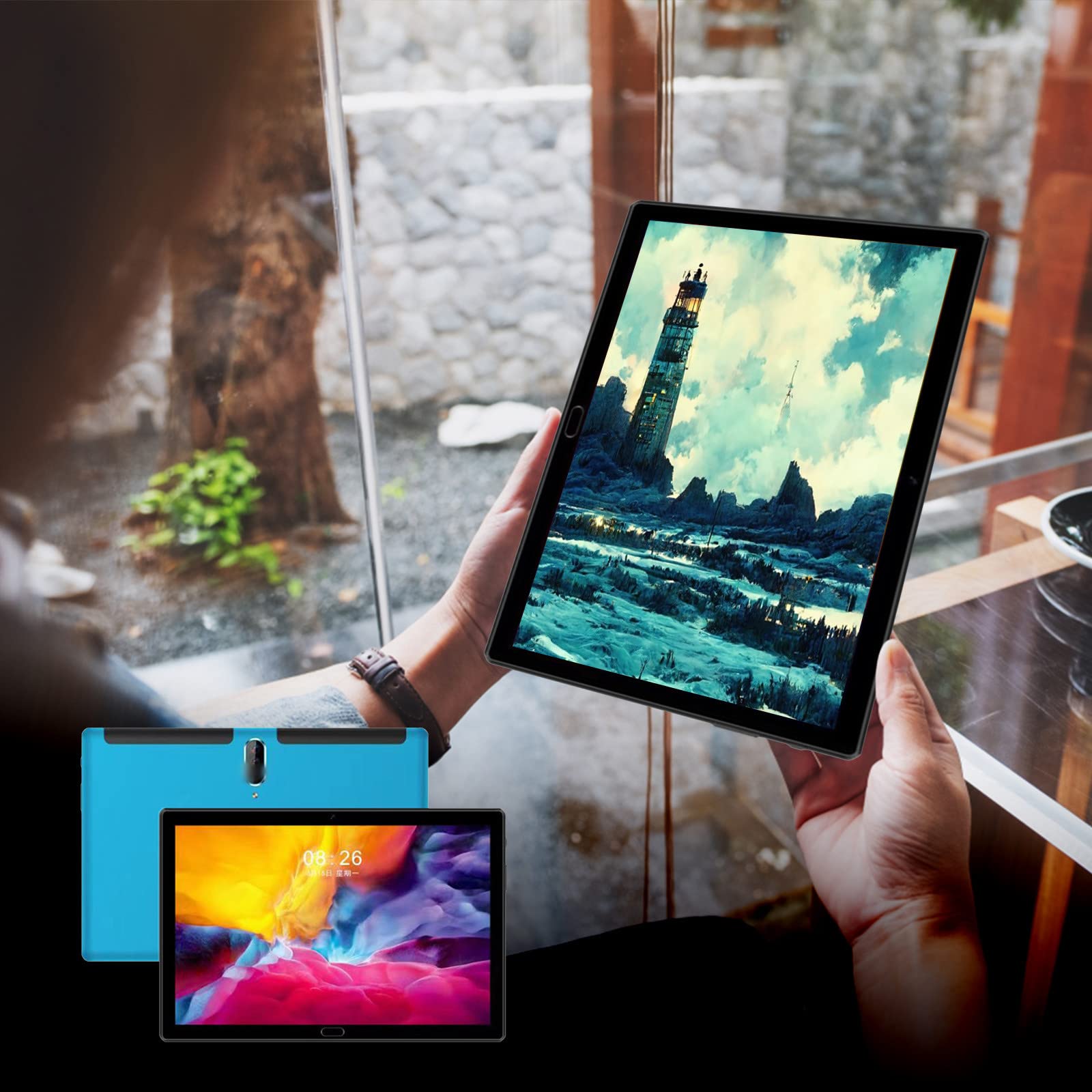 Android 5.1 Tablet, 10.1 inch HD Display 8-core 1+16GB ROM TF Expansion WiFi Blue-Tooth Tablet Best for Adults Working Childrens Boys Girls School Learning Birthday Gift, 25*19.8*5cm