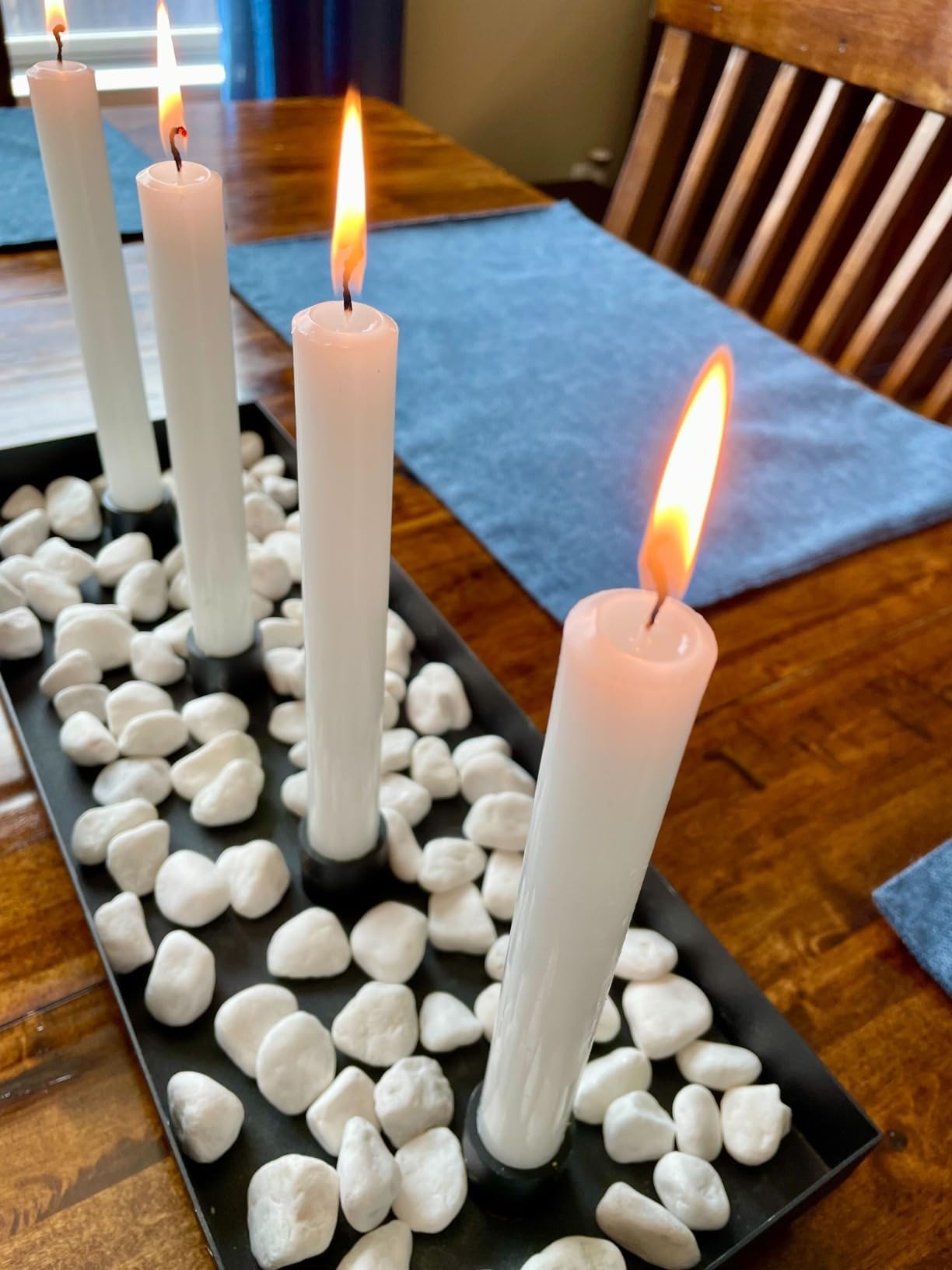 8 Pack 8 Inch Hand Poured White Dripless Taper Candles, Soy Candles, Non-Toxic, Unscented, Smokeless, for Candlesticks & Home Decor