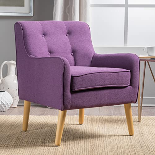 Christopher Knight Home Felicity Mid-Century Fabric Arm Chair, Purple
