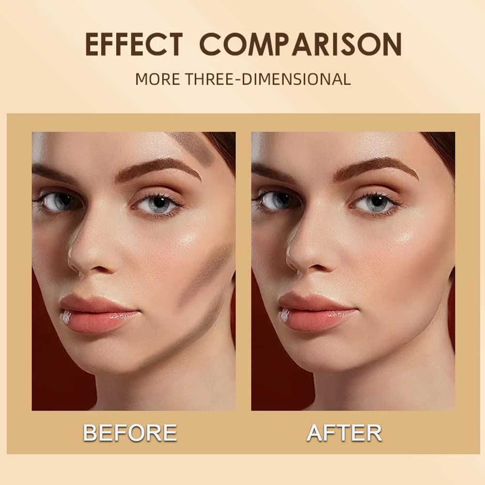4 Pack Highlight Concealer Contour Stick, Face & Nose Shadow Highlighting Stick, Shadow Cream Pen Body Shading Makeup Stick Set 2 In 1 Bronzer Contour Highlight Stick