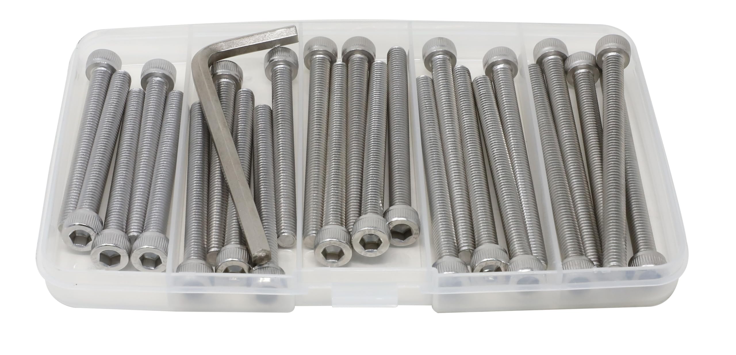 iexcell 25 Pcs M6 x 60/65/70/75/80mm Thread Pitch 1 mm Stainless Steel 304 Hex Socket Head Cap Screws Bolts Assortment Kit
