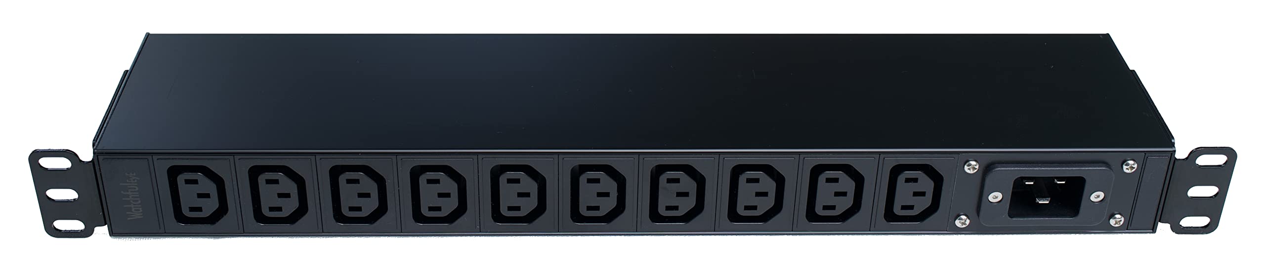 WatchfulEyE WTH-CS/PDU-C13-E (US121052E) Heavy Duty Metal 1U Rack Mount PDU, Inlet C20 20A 120/240V Open end (Without Extension Cord), Outlet C13 x10 Ports