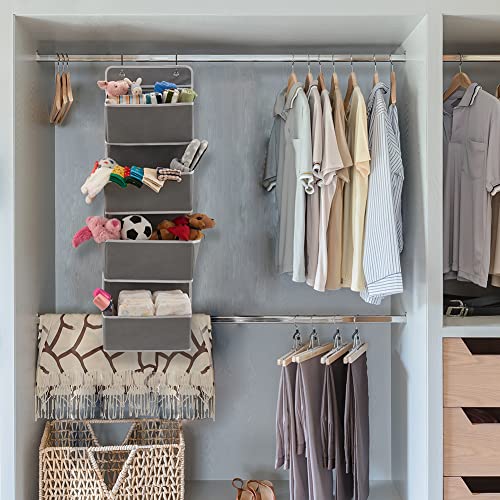 EZOWare 2PACK Over the Door Hanging Organizer with 4 Pocket, Home Storage Organizer with Hook for Pantry Baby Nursery Bathroom Closet Dorm