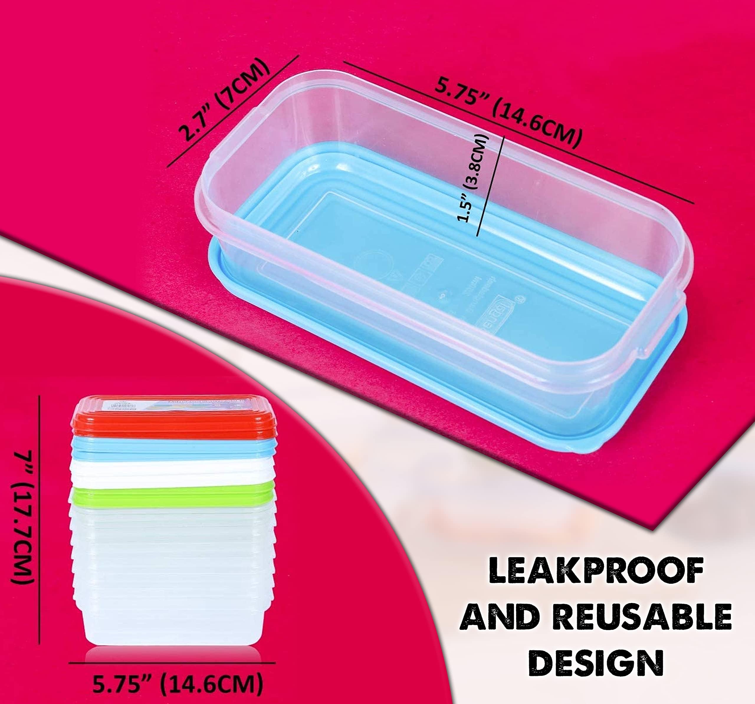 ARSUK 8 Pack Baby Food Storage Containers (8.5oz/250ml) - Small Plastic Containers with Lids for Freezer - Microwavable, Dishwasher Safe & BPA Free