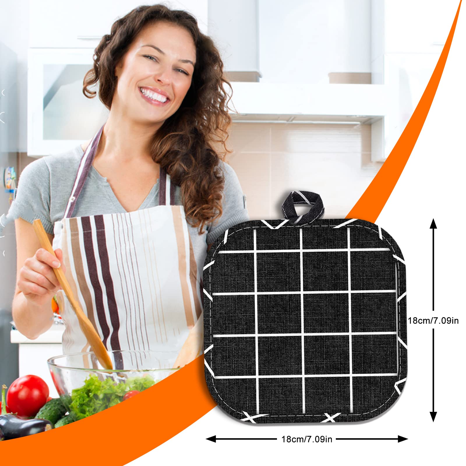 4 Pack Hot Pads for Kitchen Pot Holders for Kitchen Heat Resistant Oven Mitts and Pot Holders Sets Oven Terry Cloth Hot Pads Pot Holders for Cooking Baking