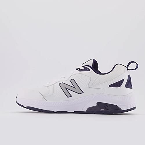 New Balance Men's 857 V3 Casual Comfort Cross Trainer, White/Navy, 11.5