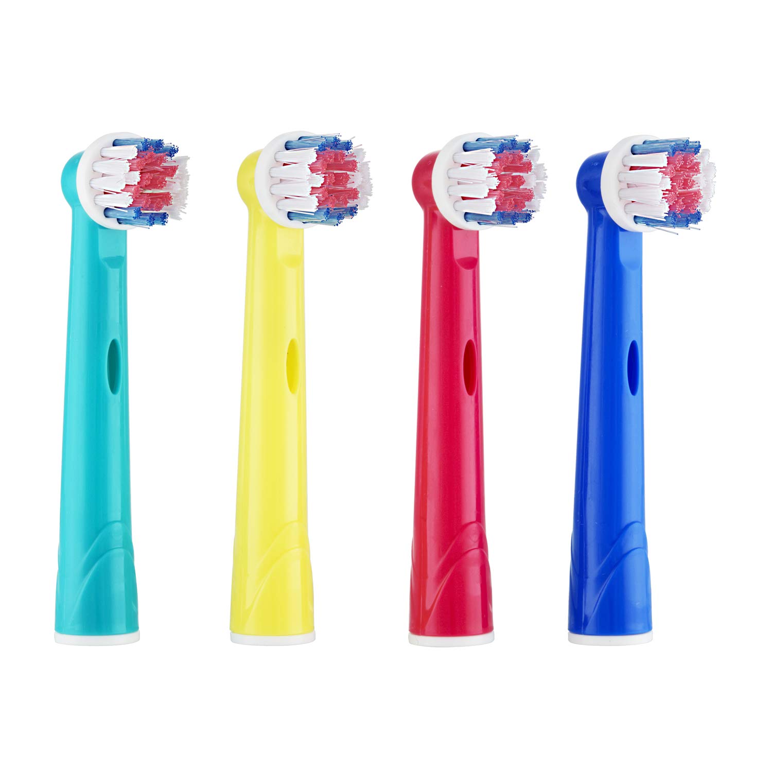 Kids Colored Brush Heads Compatible with Oral-B Kids, Vitality, Genius, Smart Series Pro, Triumph, Advance Power Toothbrush - 4 Pack