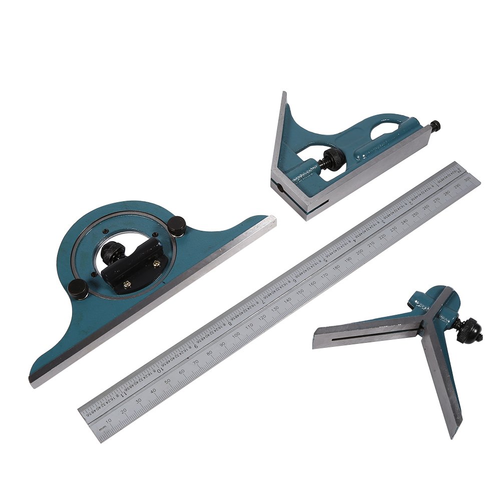 Adjustable Sliding Combination Ruler Stainless Steel Universal Multi Functional 180 Degree Angle Combination Square Protractor Ruler Set