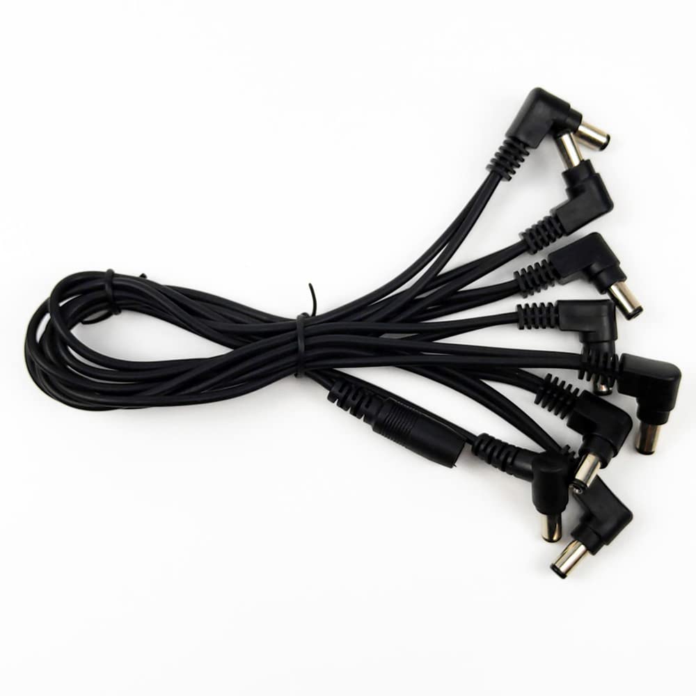 60CM Guitar Effect Pedal Power Supply Cable 2.1 mm Cord ( 4 Pack), black, 4 power cords