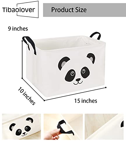 TIBAOLOVER Rectangular Kids Storage Basket Gift Basket Baby Storage Basket Cute Kids Toy Storage Bin Organizer Shelf Book Basket Room Decor(PANDA)