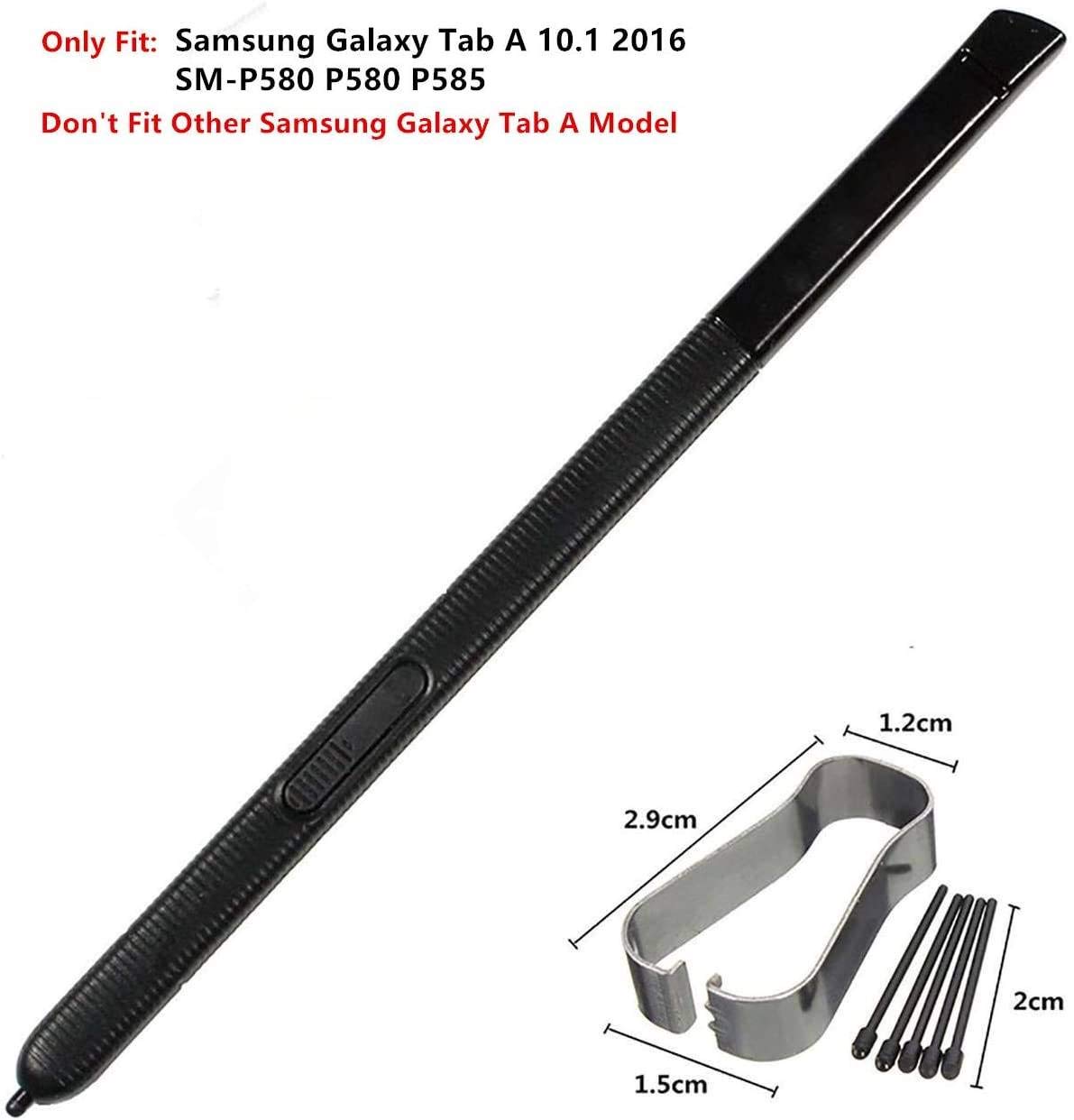 Galaxy Tab A P580 P585 Stylus Pen Replacement for Samsung Galaxy Tab A 10.1 2016 SM-P580 P585 Stylus S Pen +Replacement Tips/Nibs Black