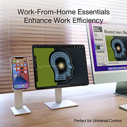AluDisc Pro 360°-Directional Magnetic Aluminum Desk Phone Stand Tilt Swivel Rotate Angle Adjust Height 12" for All iPhone 15/14/13/12 Samsung Galaxy Note All Smartphones and Nintendo Switch (ST-520SI)